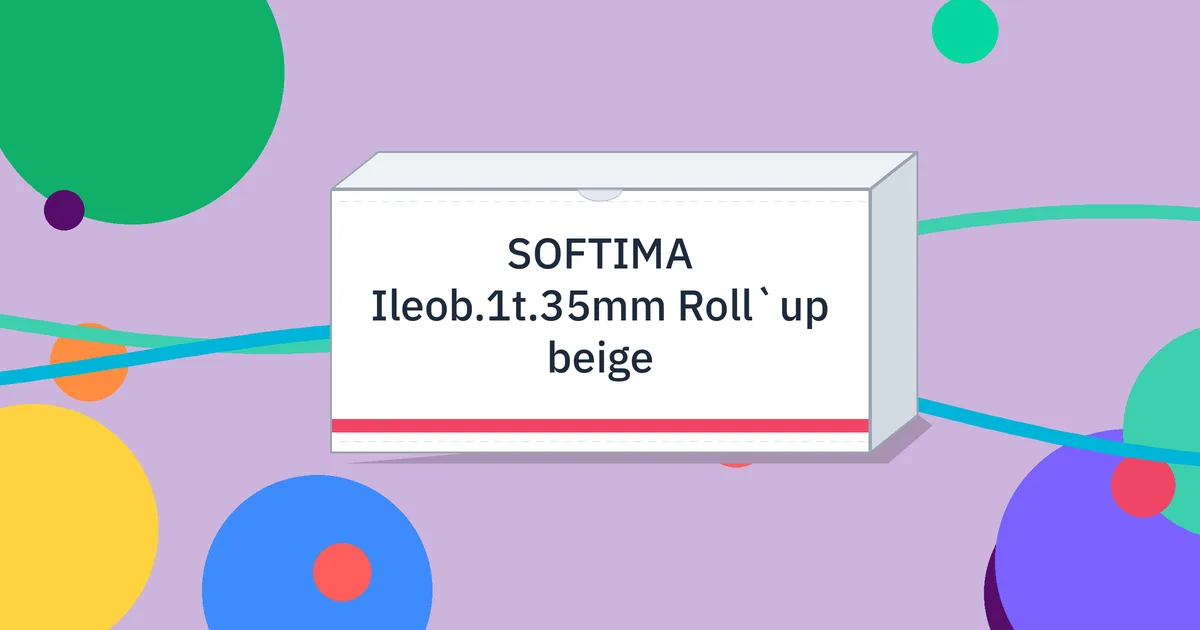 Symbolbild: Packung mit der Aufschrift SOFTIMA Ileob.1t.35mm Roll`up beige (PZN 00200124) – Verfügbarkeit und Bezug in Apotheken in Frankfurt am Main