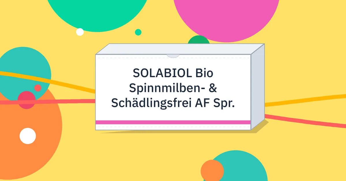 Symbolbild: Packung mit der Aufschrift SOLABIOL Bio Spinnmilben- & Schädlingsfrei AF Spr. (PZN 14361658) – Verfügbarkeit und Bezug in Apotheken in Frankfurt am Main