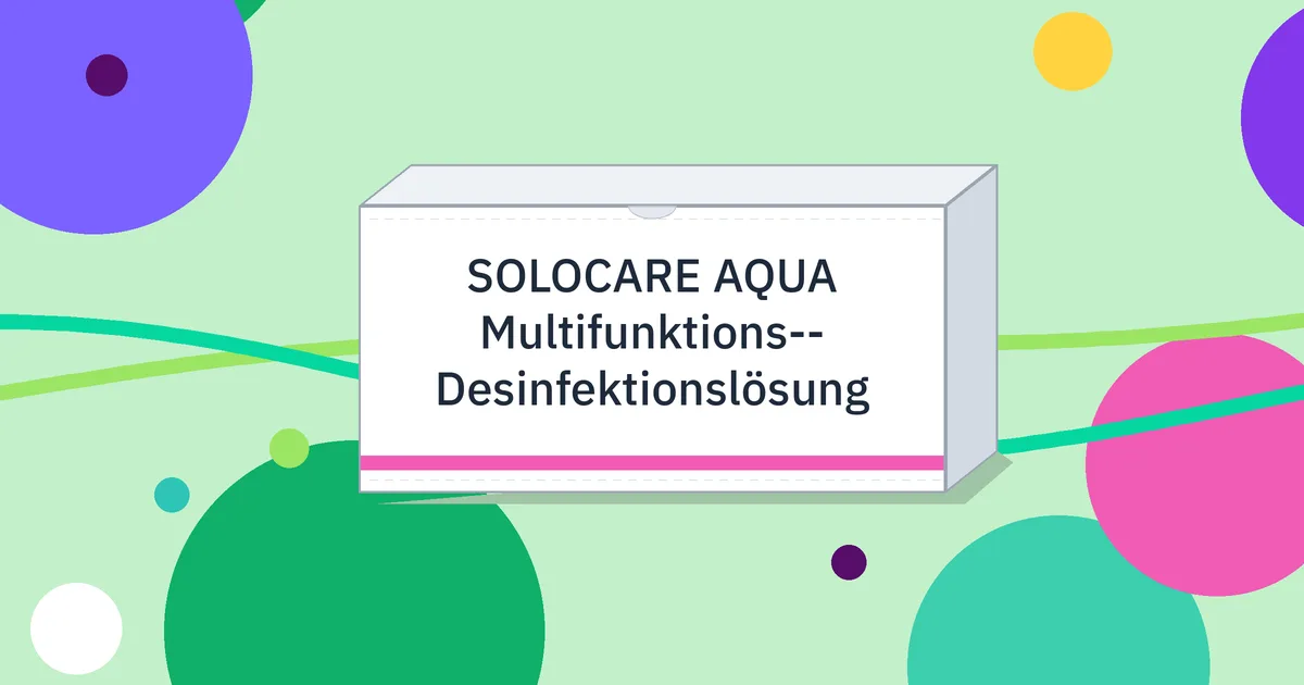 Symbolbild: Packung mit der Aufschrift SOLOCARE AQUA Multifunktions--Desinfektionslösung (PZN 12575846) – Verfügbarkeit und Bezug in Apotheken in Frankfurt am Main