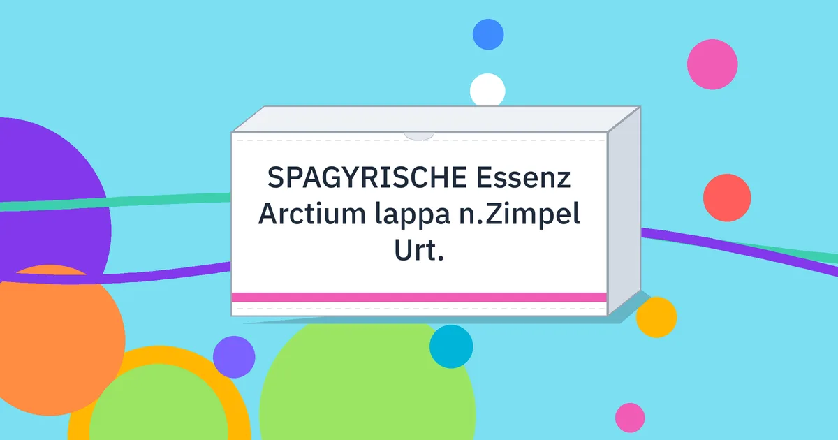 Symbolbild: Packung mit der Aufschrift SPAGYRISCHE Essenz Arctium lappa n.Zimpel Urt. (PZN 19300791) – Verfügbarkeit und Bezug in Apotheken in Frankfurt am Main