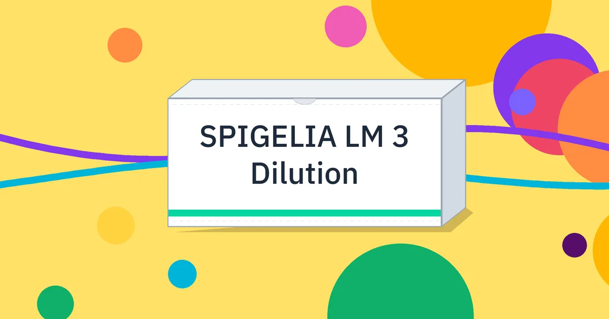 Symbolbild: Packung mit der Aufschrift SPIGELIA LM 3 Dilution (PZN 13195057) – Verfügbarkeit und Bezug in Apotheken in Frankfurt am Main