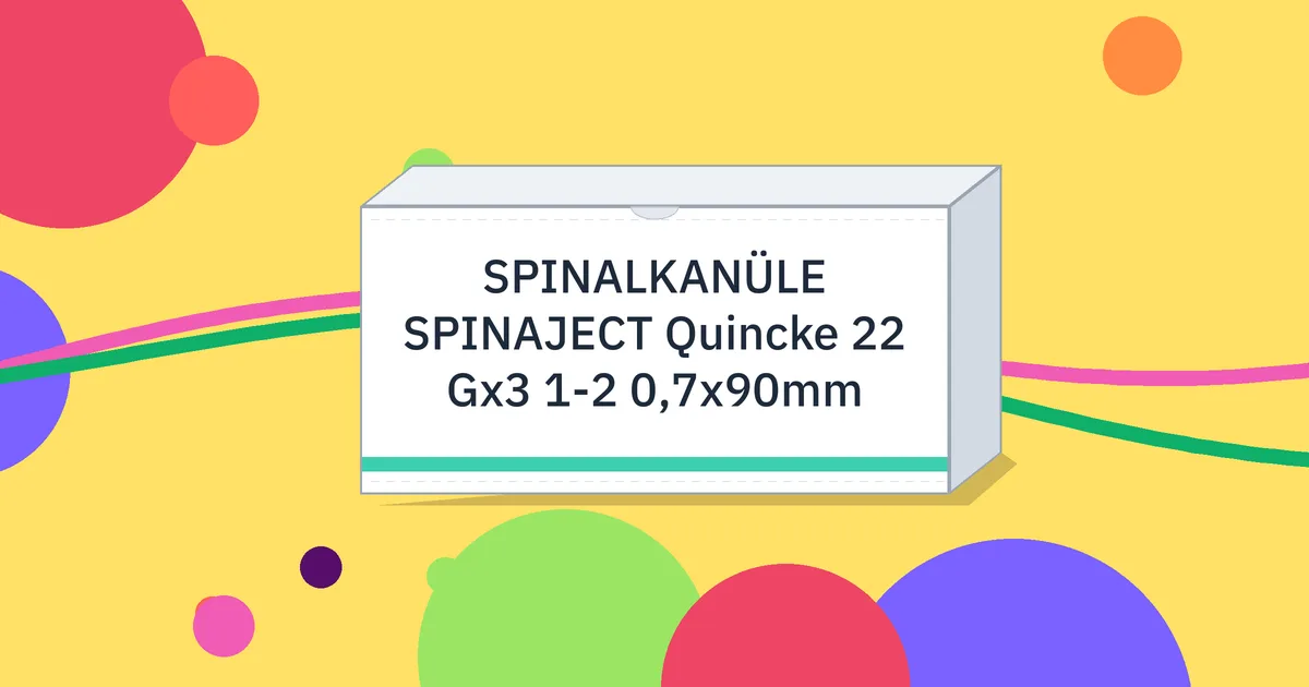 Symbolbild: Packung mit der Aufschrift SPINALKANÜLE SPINAJECT Quincke 22 Gx3 1-2 0,7x90mm (PZN 18862972) – Verfügbarkeit und Bezug in Apotheken in Frankfurt am Main