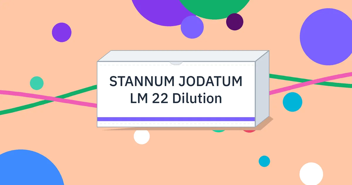 Symbolbild: Packung mit der Aufschrift STANNUM JODATUM LM 22 Dilution (PZN 13198860) – Verfügbarkeit und Bezug in Apotheken in Frankfurt am Main