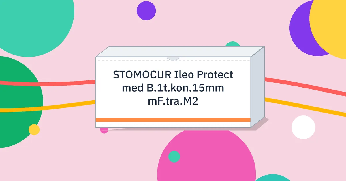 Symbolbild: Packung mit der Aufschrift STOMOCUR Ileo Protect med B.1t.kon.15mm mF.tra.M2 (PZN 17551419) – Verfügbarkeit und Bezug in Apotheken in Frankfurt am Main