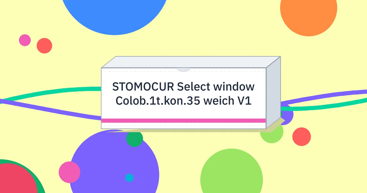 Symbolbild: Packung mit der Aufschrift STOMOCUR Select window Colob.1t.kon.35 weich V1 (PZN 09899717) – Verfügbarkeit und Bezug in Apotheken in Frankfurt am Main