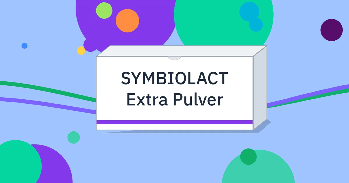 Symbolbild: Packung mit der Aufschrift SYMBIOLACT Extra Pulver (PZN 19438408) – Verfügbarkeit und Bezug in Apotheken in Frankfurt am Main