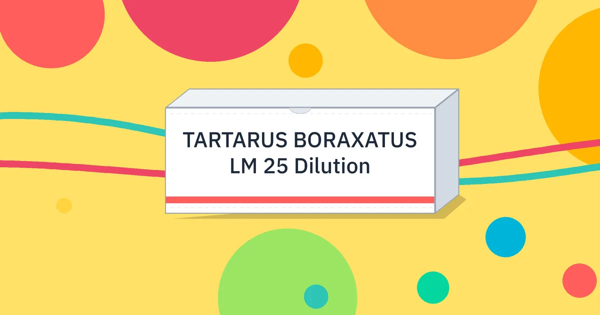 Symbolbild: Packung mit der Aufschrift TARTARUS BORAXATUS LM 25 Dilution (PZN 13214926) – Verfügbarkeit und Bezug in Apotheken in Frankfurt am Main