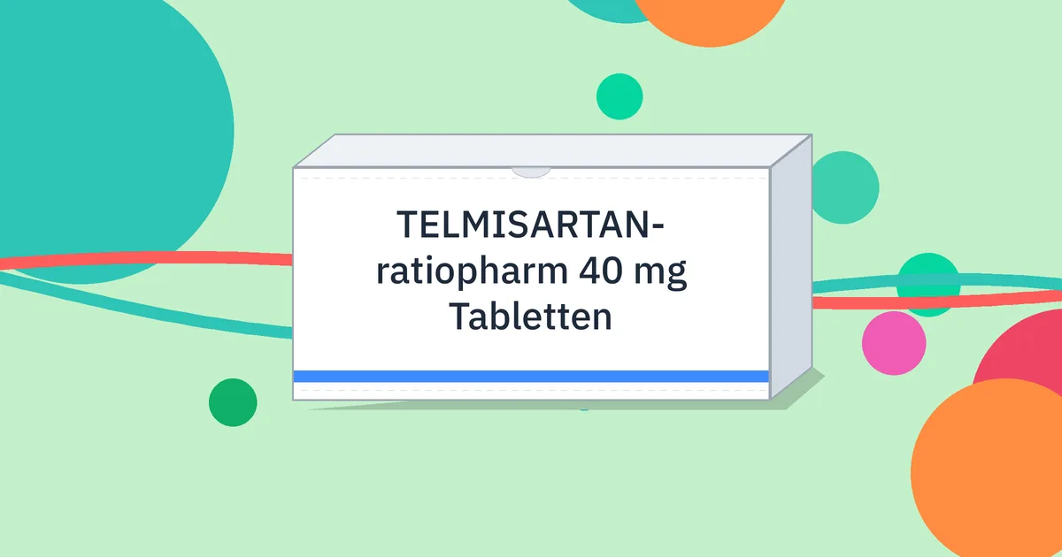 Symbolbild: Packung mit der Aufschrift TELMISARTAN-ratiopharm 40 mg Tabletten (PZN 02716547) – Verfügbarkeit und Bezug in Apotheken in Frankfurt am Main