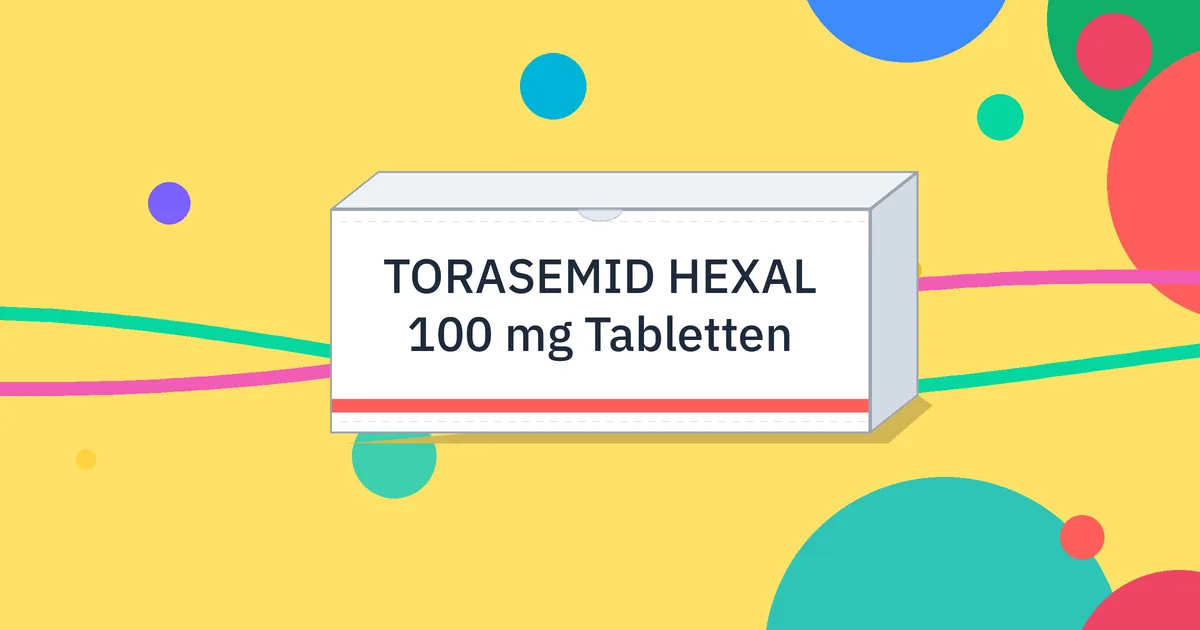Symbolbild: Packung mit der Aufschrift TORASEMID HEXAL 100 mg Tabletten (PZN 03650371) – Verfügbarkeit und Bezug in Apotheken in Frankfurt am Main