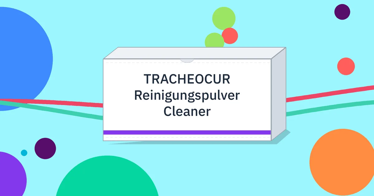Symbolbild: Packung mit der Aufschrift TRACHEOCUR Reinigungspulver Cleaner (PZN 16746693) – Verfügbarkeit und Bezug in Apotheken in Frankfurt am Main