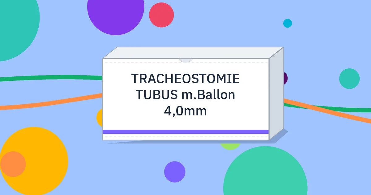 Symbolbild: Packung mit der Aufschrift TRACHEOSTOMIE TUBUS m.Ballon 4,0mm (PZN 12358623) – Verfügbarkeit und Bezug in Apotheken in Frankfurt am Main