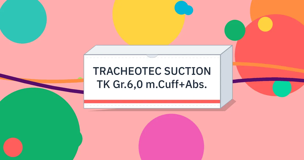 Symbolbild: Packung mit der Aufschrift TRACHEOTEC SUCTION TK Gr.6,0 m.Cuff+Abs. (PZN 02573272) – Verfügbarkeit und Bezug in Apotheken in Frankfurt am Main