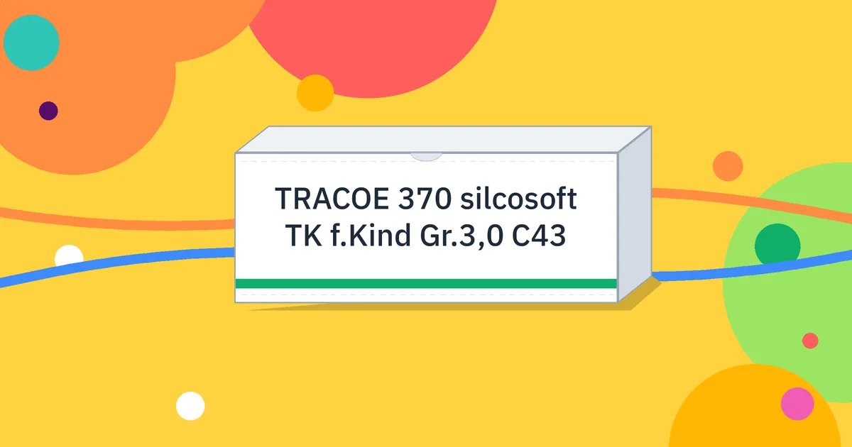 Symbolbild: Packung mit der Aufschrift TRACOE 370 silcosoft TK f.Kind Gr.3,0 C43 (PZN 14314156) – Verfügbarkeit und Bezug in Apotheken in Frankfurt am Main