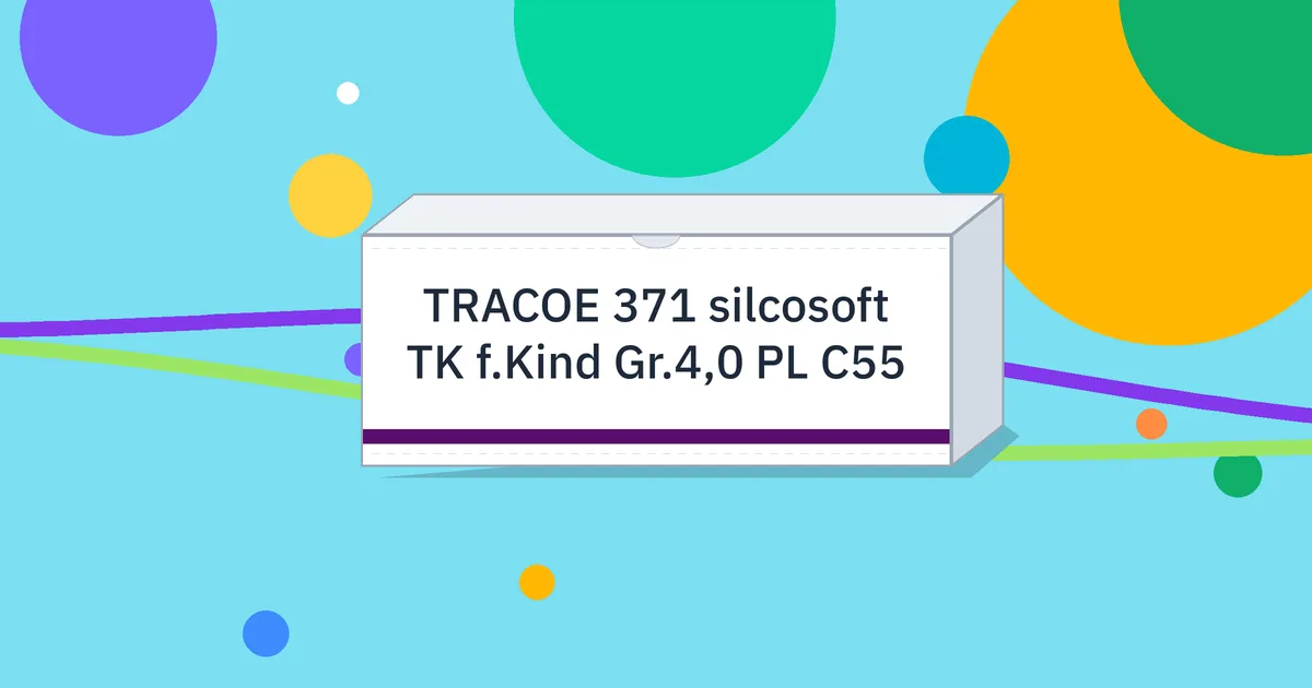 Symbolbild: Packung mit der Aufschrift TRACOE 371 silcosoft TK f.Kind Gr.4,0 PL C55 (PZN 14315440) – Verfügbarkeit und Bezug in Apotheken in Frankfurt am Main