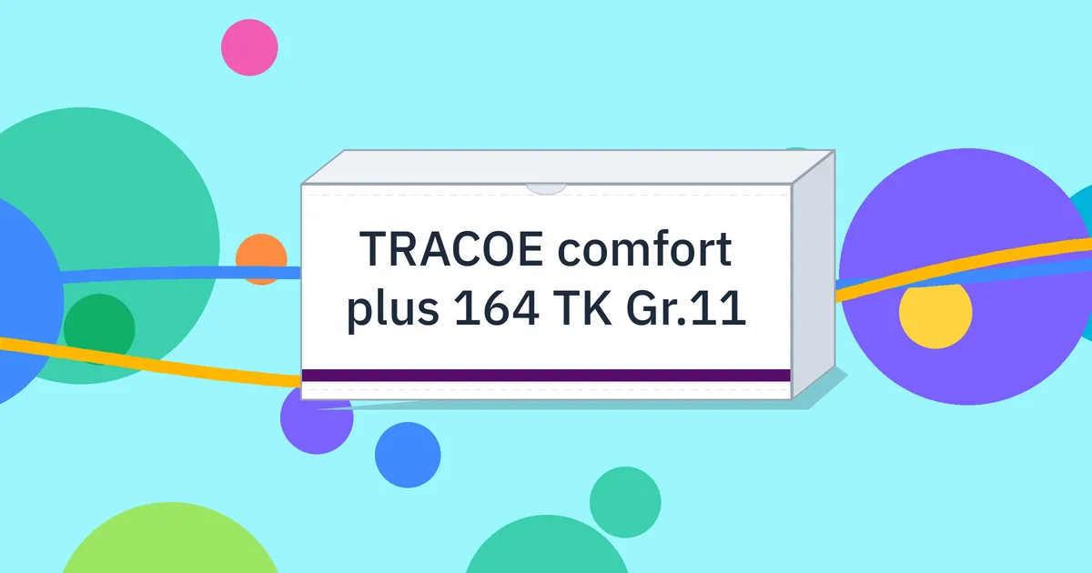 Symbolbild: Packung mit der Aufschrift TRACOE comfort plus 164 TK Gr.11 (PZN 10750653) – Verfügbarkeit und Bezug in Apotheken in Frankfurt am Main