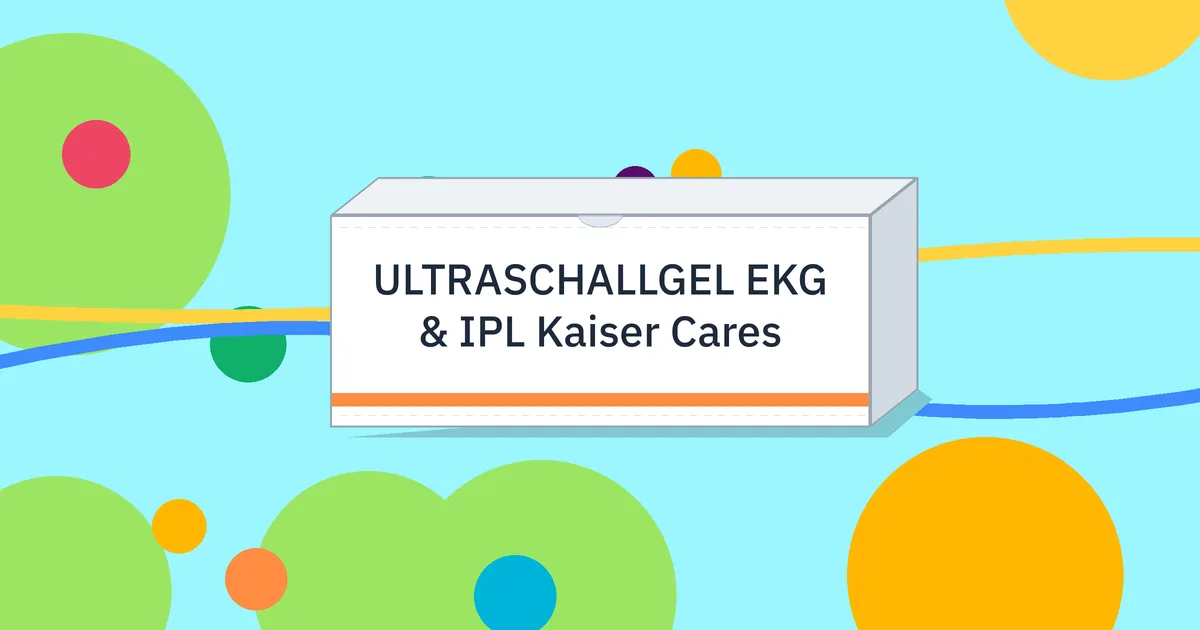 Symbolbild: Packung mit der Aufschrift ULTRASCHALLGEL EKG & IPL Kaiser Cares (PZN 19723474) – Verfügbarkeit und Bezug in Apotheken in Frankfurt am Main