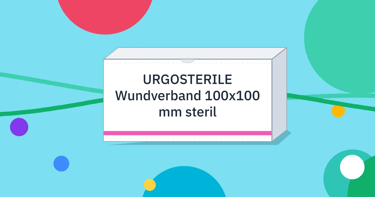 Symbolbild: Packung mit der Aufschrift URGOSTERILE Wundverband 100x100 mm steril (PZN 17165604) – Verfügbarkeit und Bezug in Apotheken in Frankfurt am Main