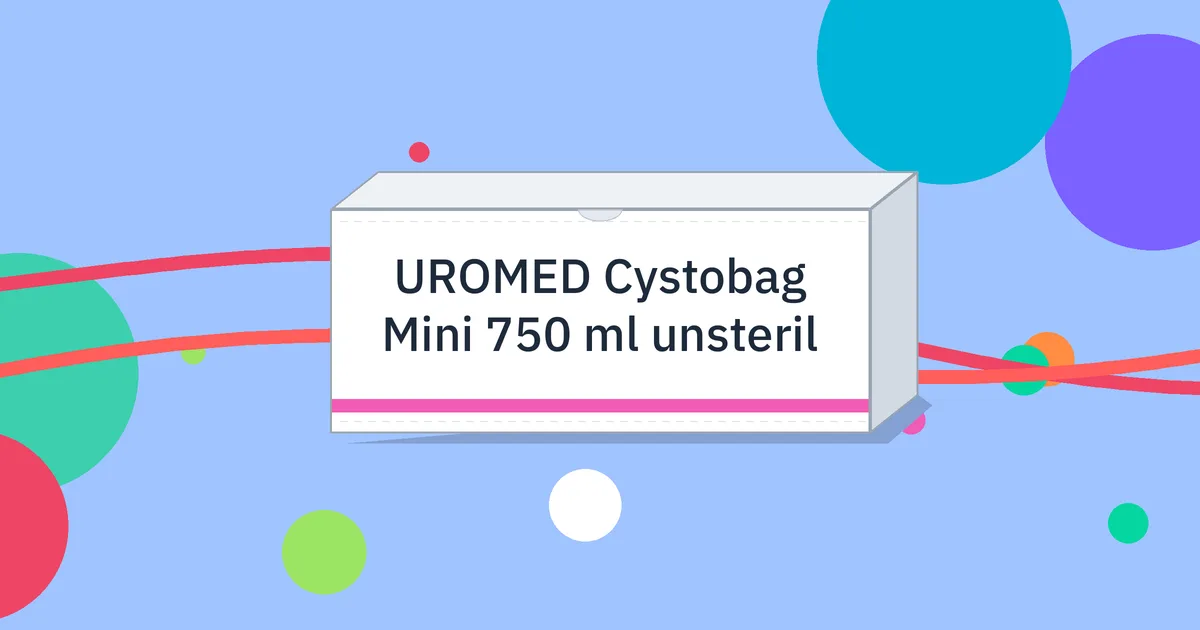 Symbolbild: Packung mit der Aufschrift UROMED Cystobag Mini 750 ml unsteril (PZN 09523780) – Verfügbarkeit und Bezug in Apotheken in Frankfurt am Main