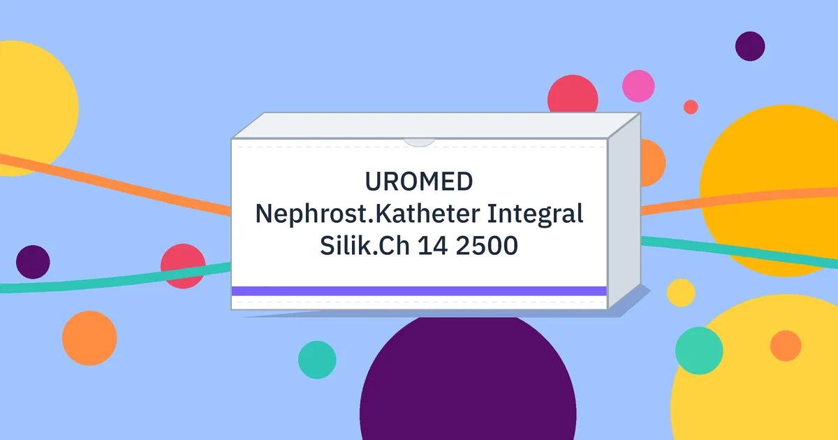 Symbolbild: Packung mit der Aufschrift UROMED Nephrost.Katheter Integral Silik.Ch 14 2500 (PZN 04741710) – Verfügbarkeit und Bezug in Apotheken in Frankfurt am Main