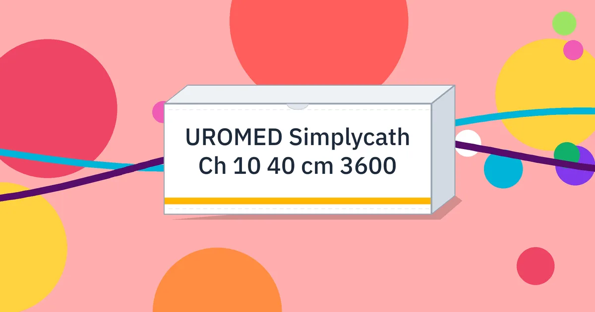 Symbolbild: Packung mit der Aufschrift UROMED Simplycath Ch 10 40 cm 3600 (PZN 00230852) – Verfügbarkeit und Bezug in Apotheken in Frankfurt am Main