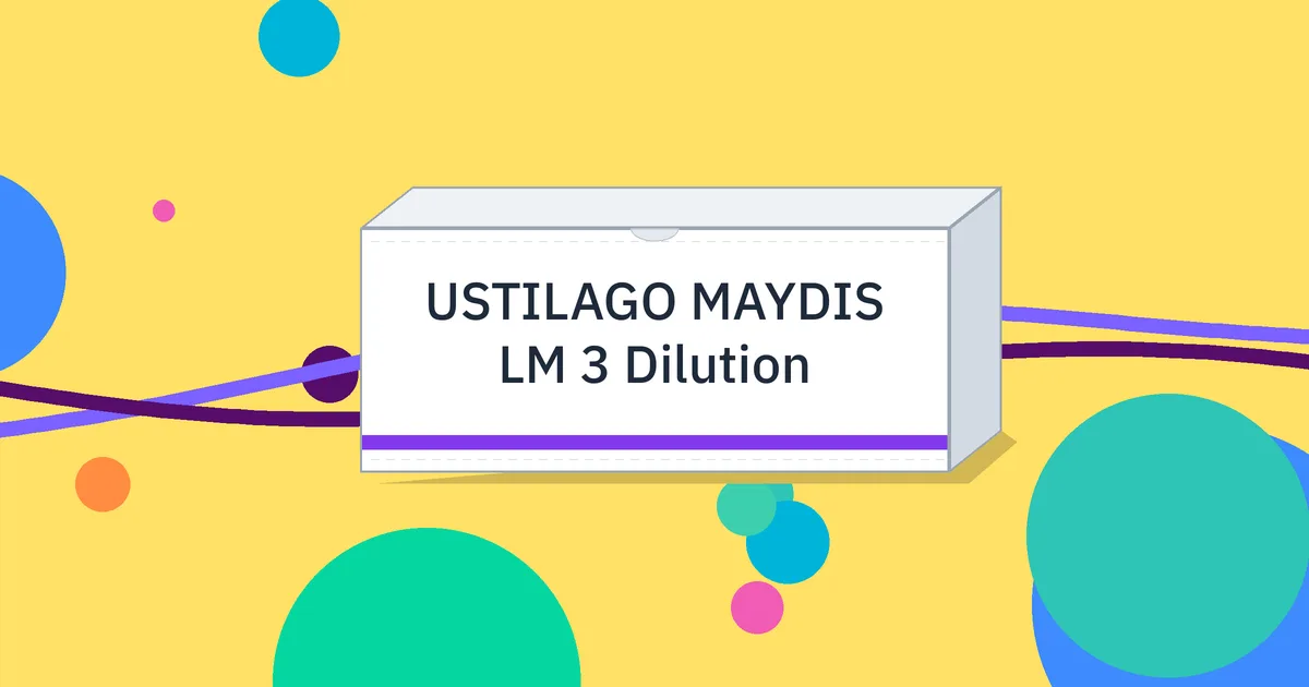 Symbolbild: Packung mit der Aufschrift USTILAGO MAYDIS LM 3 Dilution (PZN 13257976) – Verfügbarkeit und Bezug in Apotheken in Frankfurt am Main