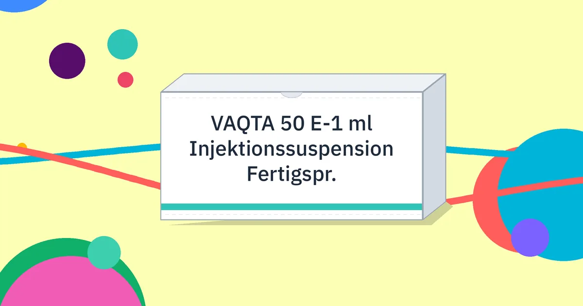 Symbolbild: Packung mit der Aufschrift VAQTA 50 E-1 ml Injektionssuspension Fertigspr. (PZN 14357912) – Verfügbarkeit und Bezug in Apotheken in Frankfurt am Main