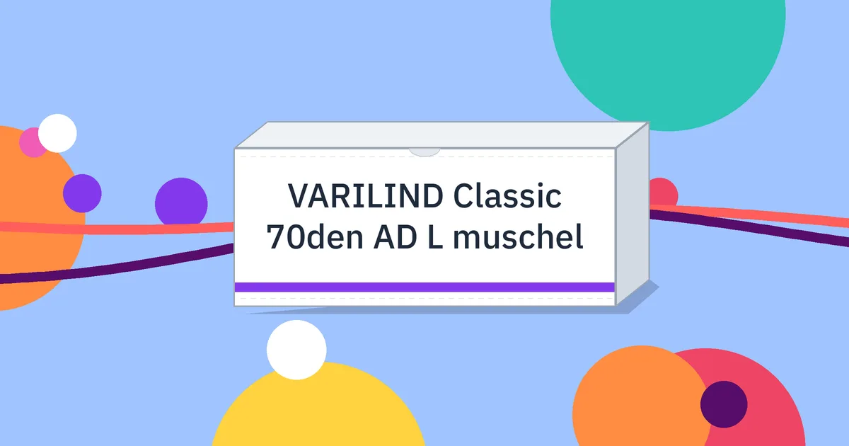 Symbolbild: Packung mit der Aufschrift VARILIND Classic 70den AD L muschel (PZN 09521491) – Verfügbarkeit und Bezug in Apotheken in Frankfurt am Main