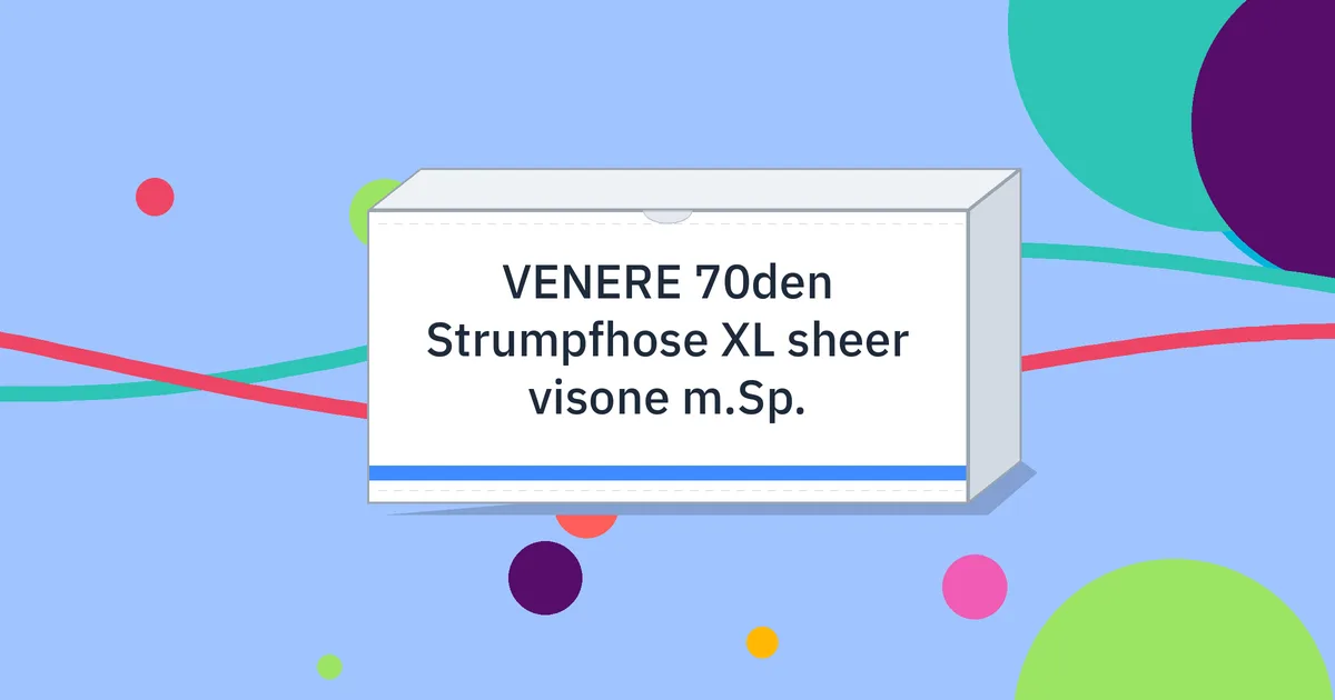 Symbolbild: Packung mit der Aufschrift VENERE 70den Strumpfhose XL sheer visone m.Sp. (PZN 16173085) – Verfügbarkeit und Bezug in Apotheken in Frankfurt am Main