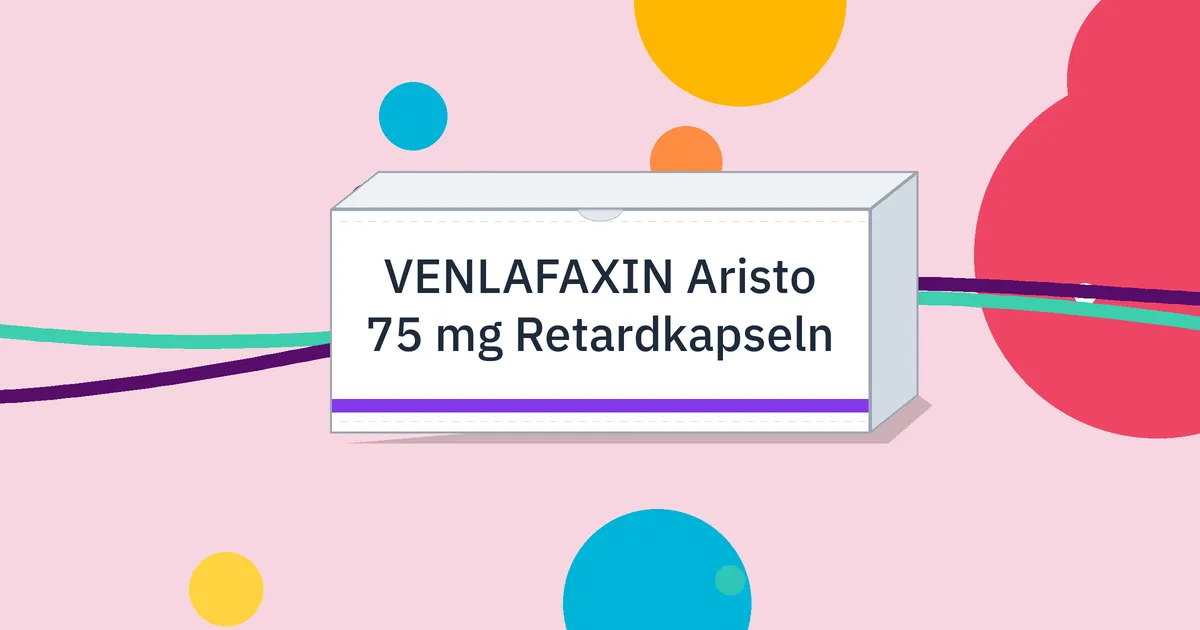 Symbolbild: Packung mit der Aufschrift VENLAFAXIN Aristo 75 mg Retardkapseln (PZN 11584607) – Verfügbarkeit und Bezug in Apotheken in Frankfurt am Main