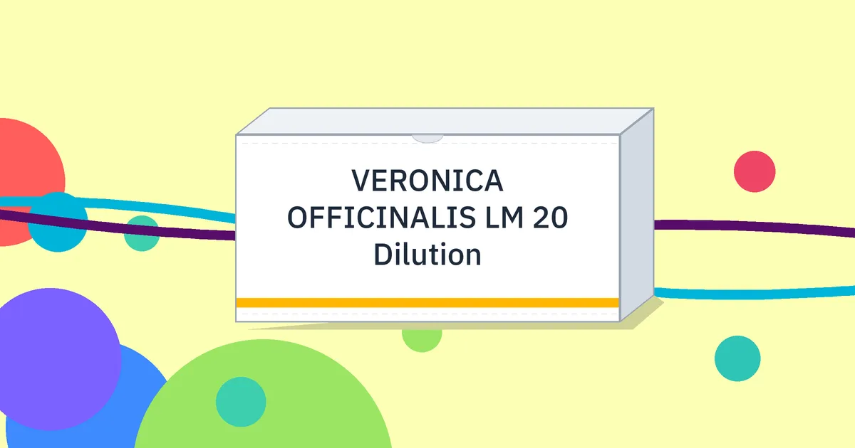 Symbolbild: Packung mit der Aufschrift VERONICA OFFICINALIS LM 20 Dilution (PZN 13270095) – Verfügbarkeit und Bezug in Apotheken in Frankfurt am Main