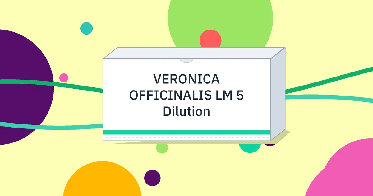 Symbolbild: Packung mit der Aufschrift VERONICA OFFICINALIS LM 5 Dilution (PZN 13269732) – Verfügbarkeit und Bezug in Apotheken in Frankfurt am Main
