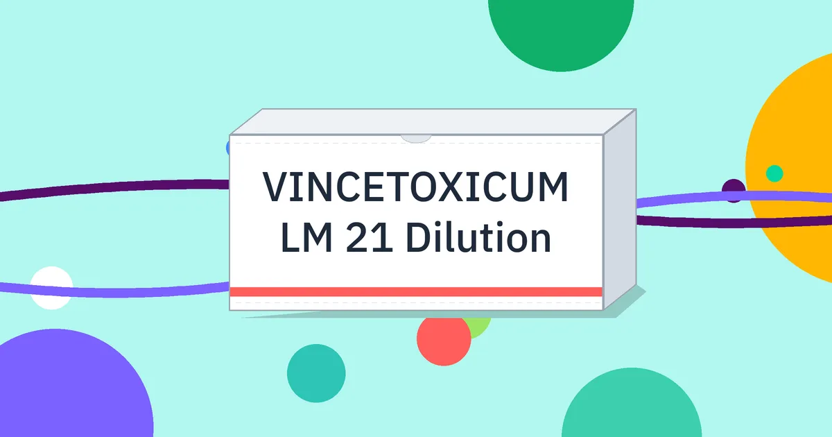 Symbolbild: Packung mit der Aufschrift VINCETOXICUM LM 21 Dilution (PZN 13274667) – Verfügbarkeit und Bezug in Apotheken in Frankfurt am Main