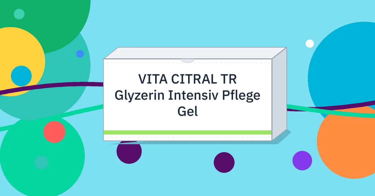 Symbolbild: Packung mit der Aufschrift VITA CITRAL TR Glyzerin Intensiv Pflege Gel (PZN 00584076) – Verfügbarkeit und Bezug in Apotheken in Frankfurt am Main