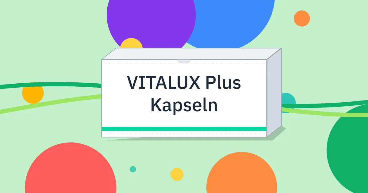 Symbolbild: Packung mit der Aufschrift VITALUX Plus Kapseln (PZN 18044848) – Verfügbarkeit und Bezug in Apotheken in Frankfurt am Main
