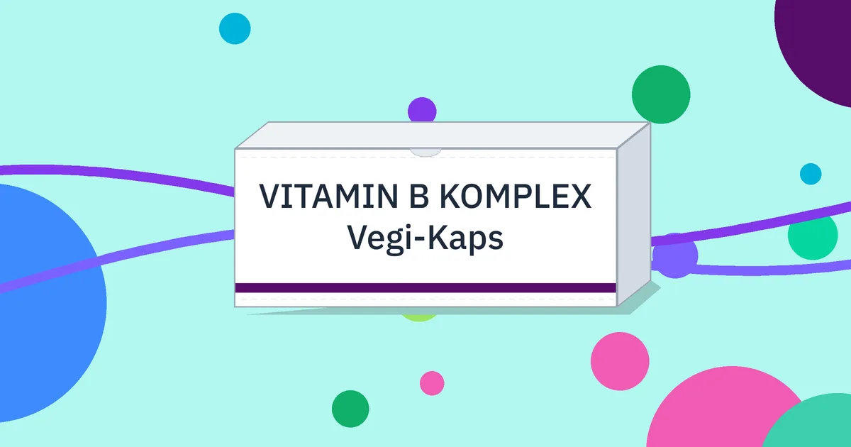 Symbolbild: Packung mit der Aufschrift VITAMIN B KOMPLEX Vegi-Kaps (PZN 13826167) – Verfügbarkeit und Bezug in Apotheken in Frankfurt am Main