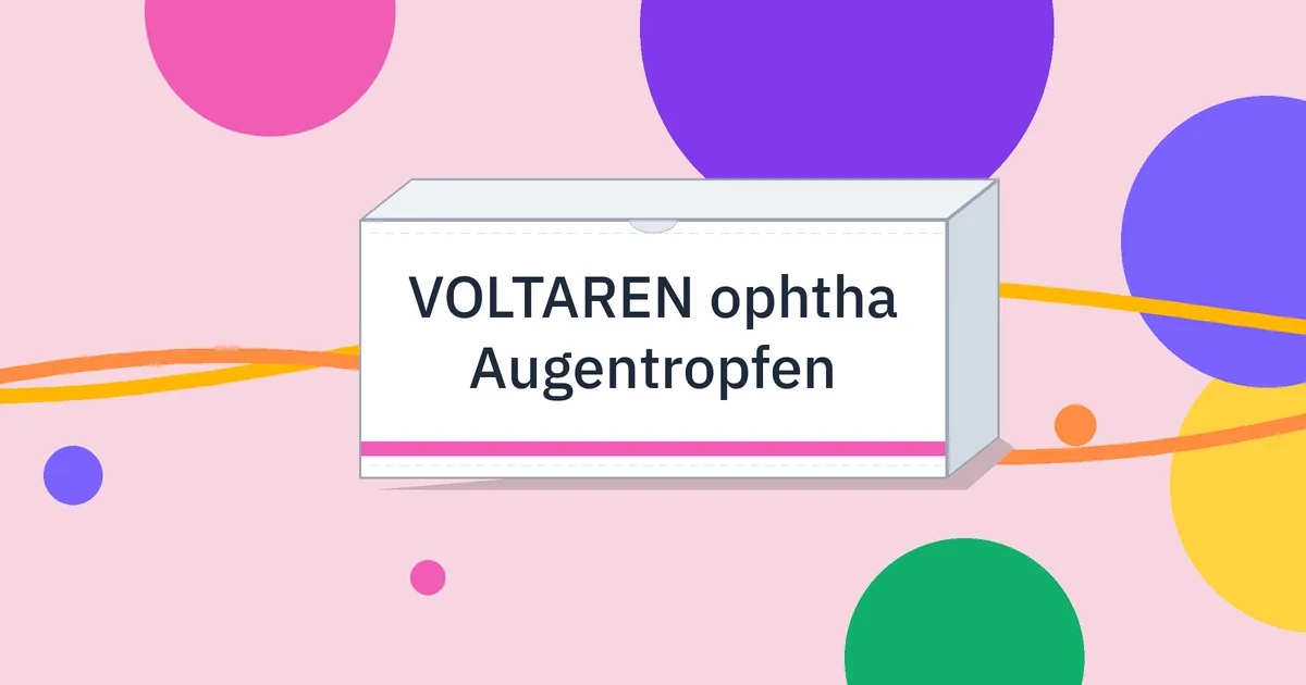 Symbolbild: Packung mit der Aufschrift VOLTAREN ophtha Augentropfen (PZN 06309738) – Verfügbarkeit und Bezug in Apotheken in Frankfurt am Main