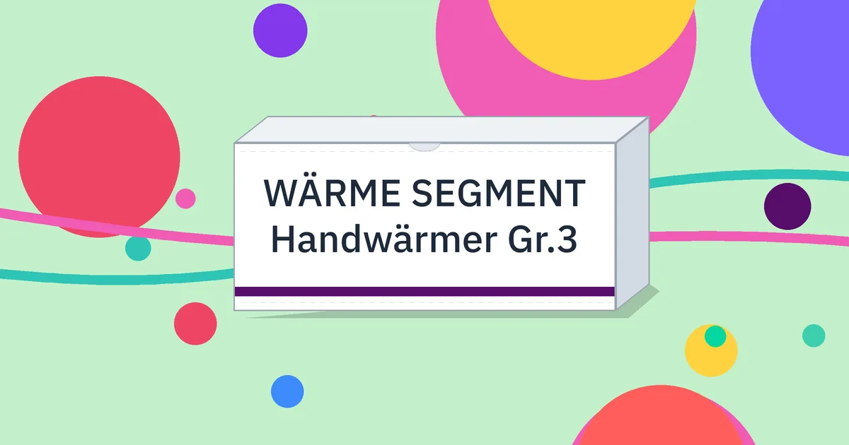 Symbolbild: Packung mit der Aufschrift WÄRME SEGMENT Handwärmer Gr.3 (PZN 02445551) – Verfügbarkeit und Bezug in Apotheken in Frankfurt am Main