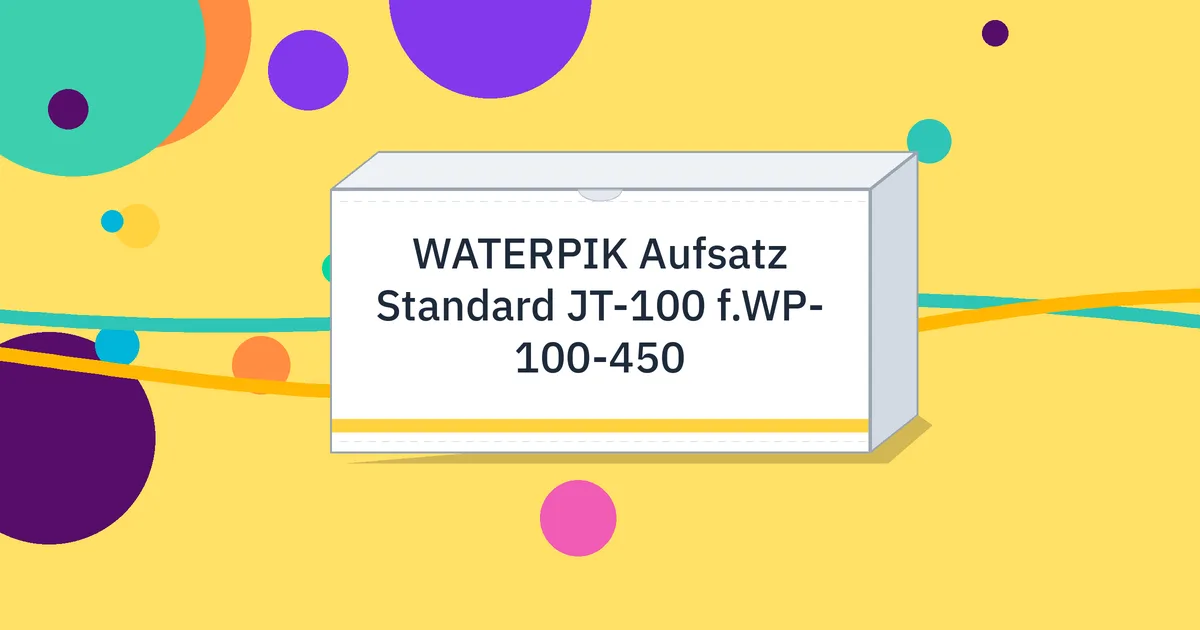 Symbolbild: Packung mit der Aufschrift WATERPIK Aufsatz Standard JT-100 f.WP-100-450 (PZN 06705931) – Verfügbarkeit und Bezug in Apotheken in Frankfurt am Main