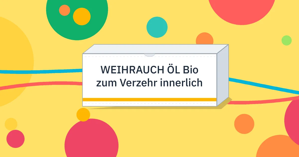 Symbolbild: Packung mit der Aufschrift WEIHRAUCH ÖL Bio zum Verzehr innerlich (PZN 20931663) – Verfügbarkeit und Bezug in Apotheken in Frankfurt am Main