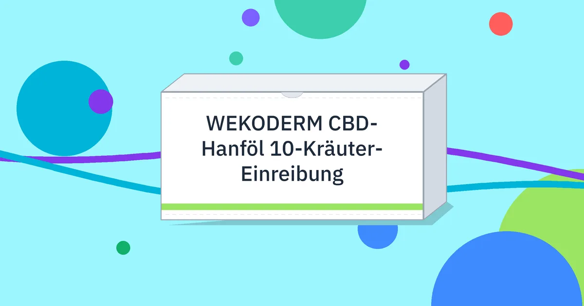 Symbolbild: Packung mit der Aufschrift WEKODERM CBD-Hanföl 10-Kräuter-Einreibung (PZN 16861661) – Verfügbarkeit und Bezug in Apotheken in Frankfurt am Main