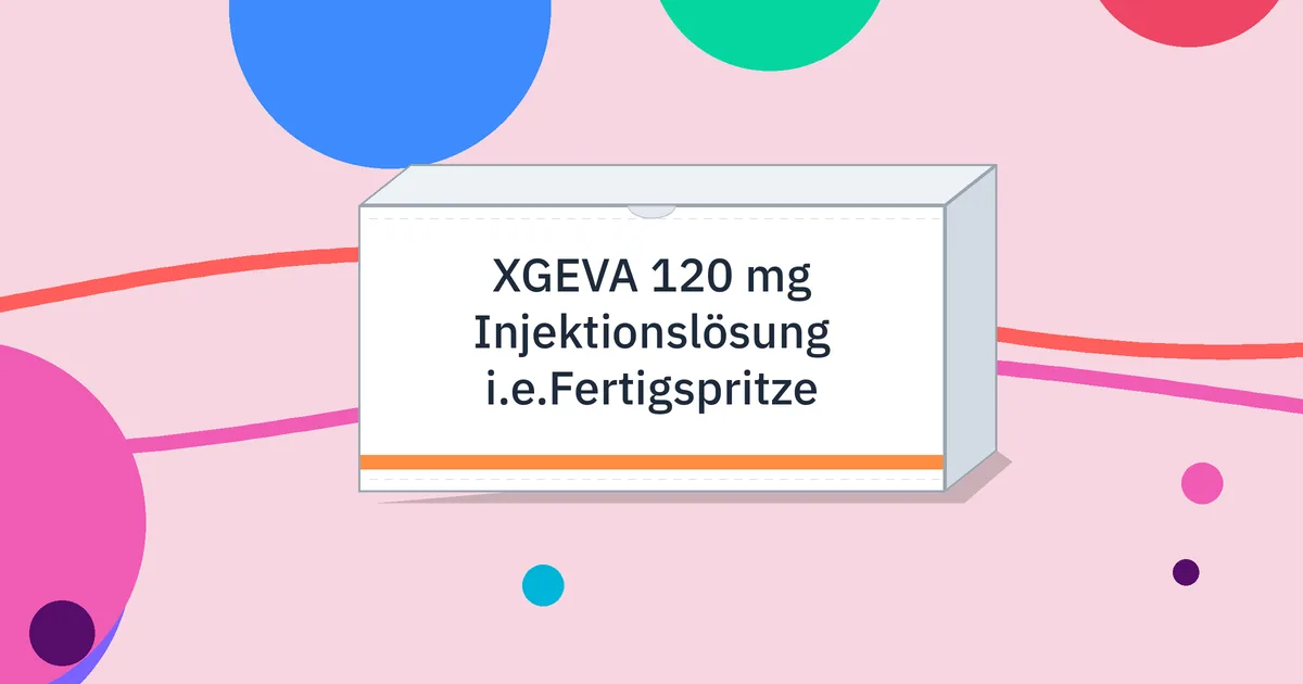 Symbolbild: Packung mit der Aufschrift XGEVA 120 mg Injektionslösung i.e.Fertigspritze (PZN 18881969) – Verfügbarkeit und Bezug in Apotheken in Frankfurt am Main