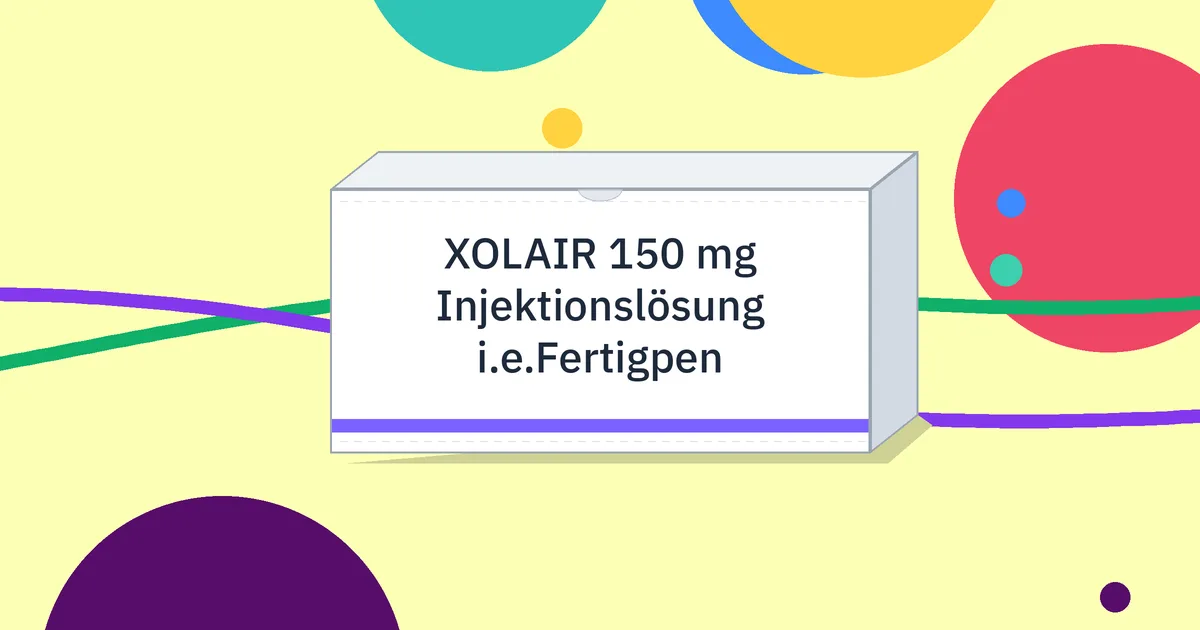 Symbolbild: Packung mit der Aufschrift XOLAIR 150 mg Injektionslösung i.e.Fertigpen (PZN 20192674) – Verfügbarkeit und Bezug in Apotheken in Frankfurt am Main