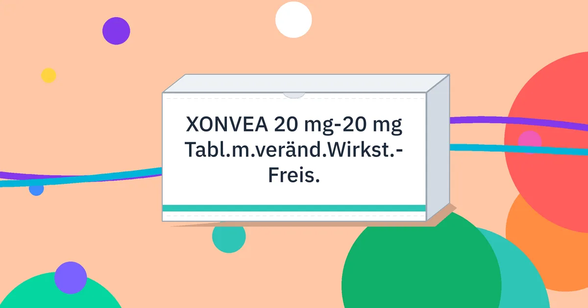 Symbolbild: Packung mit der Aufschrift XONVEA 20 mg-20 mg Tabl.m.veränd.Wirkst.-Freis. (PZN 19792050) – Verfügbarkeit und Bezug in Apotheken in Frankfurt am Main