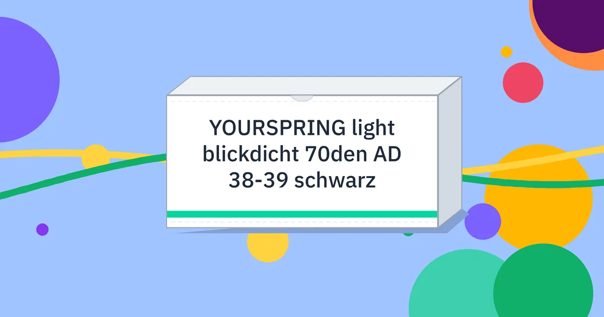 Symbolbild: Packung mit der Aufschrift YOURSPRING light blickdicht 70den AD 38-39 schwarz (PZN 18056550) – Verfügbarkeit und Bezug in Apotheken in Frankfurt am Main