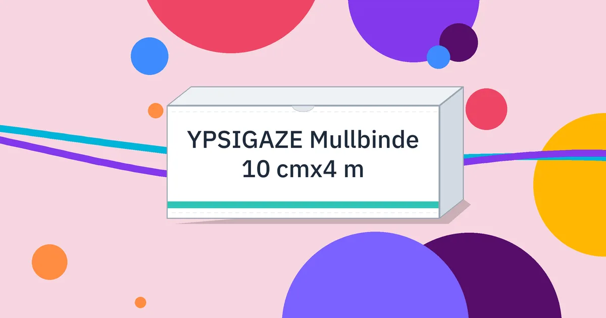 Symbolbild: Packung mit der Aufschrift YPSIGAZE Mullbinde 10 cmx4 m (PZN 12605010) – Verfügbarkeit und Bezug in Apotheken in Frankfurt am Main