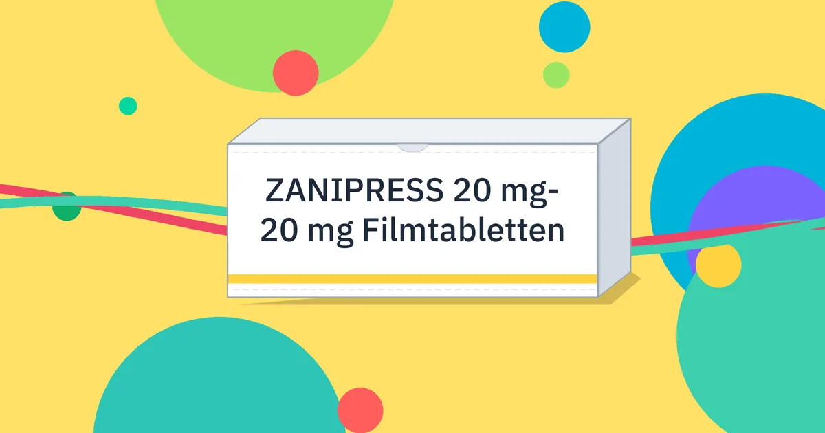 Symbolbild: Packung mit der Aufschrift ZANIPRESS 20 mg-20 mg Filmtabletten (PZN 11691088) – Verfügbarkeit und Bezug in Apotheken in Frankfurt am Main