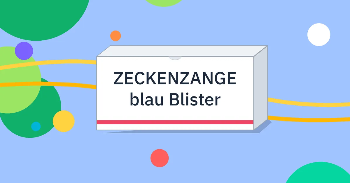 Symbolbild: Packung mit der Aufschrift ZECKENZANGE blau Blister (PZN 01599358) – Verfügbarkeit und Bezug in Apotheken in Frankfurt am Main