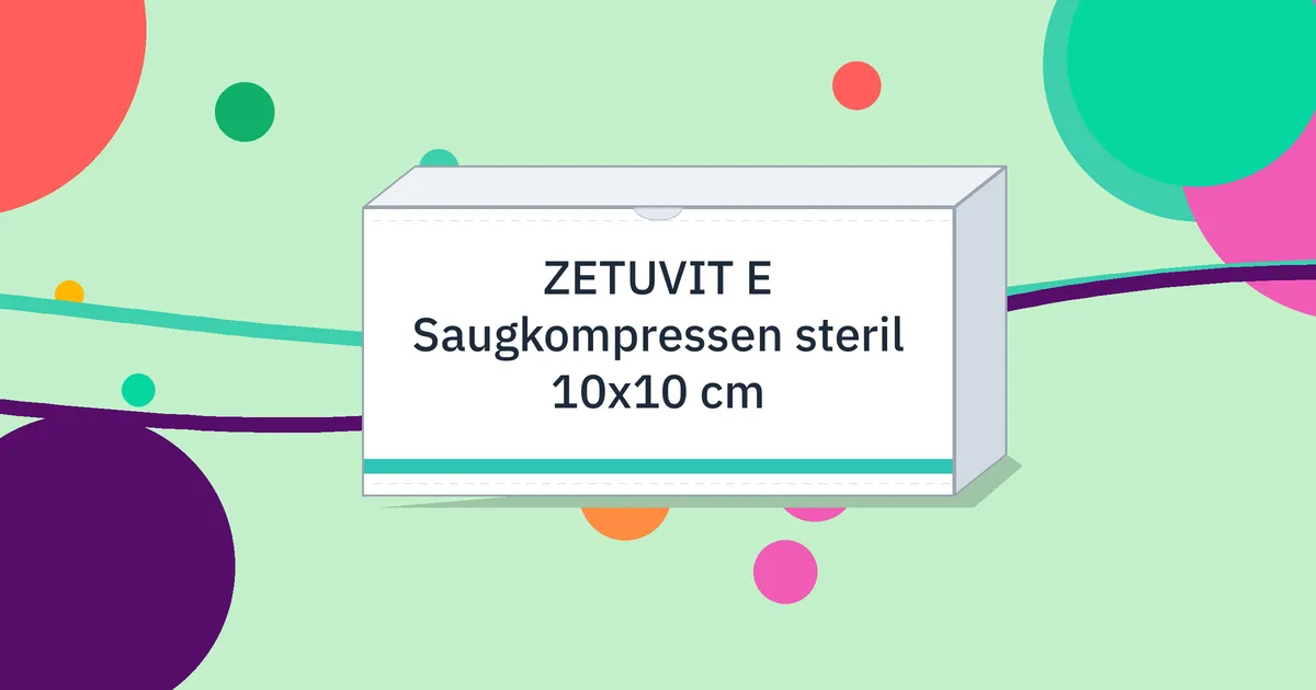 Symbolbild: Packung mit der Aufschrift ZETUVIT E Saugkompressen steril 10x10 cm (PZN 19997504) – Verfügbarkeit und Bezug in Apotheken in Frankfurt am Main