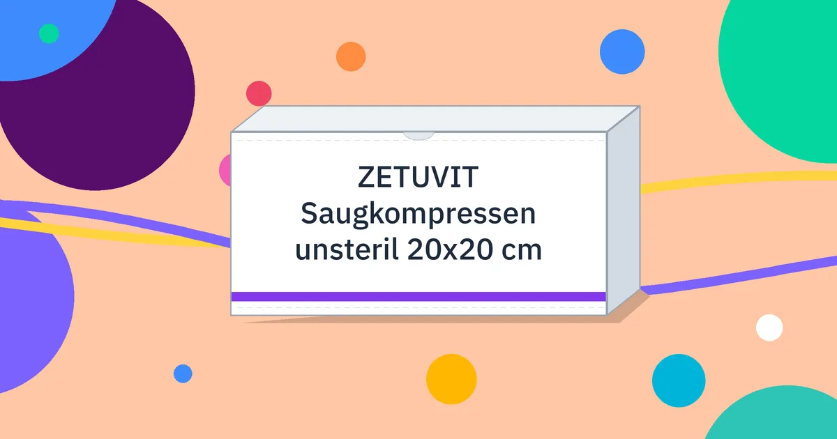 Symbolbild: Packung mit der Aufschrift ZETUVIT Saugkompressen unsteril 20x20 cm (PZN 18297710) – Verfügbarkeit und Bezug in Apotheken in Frankfurt am Main