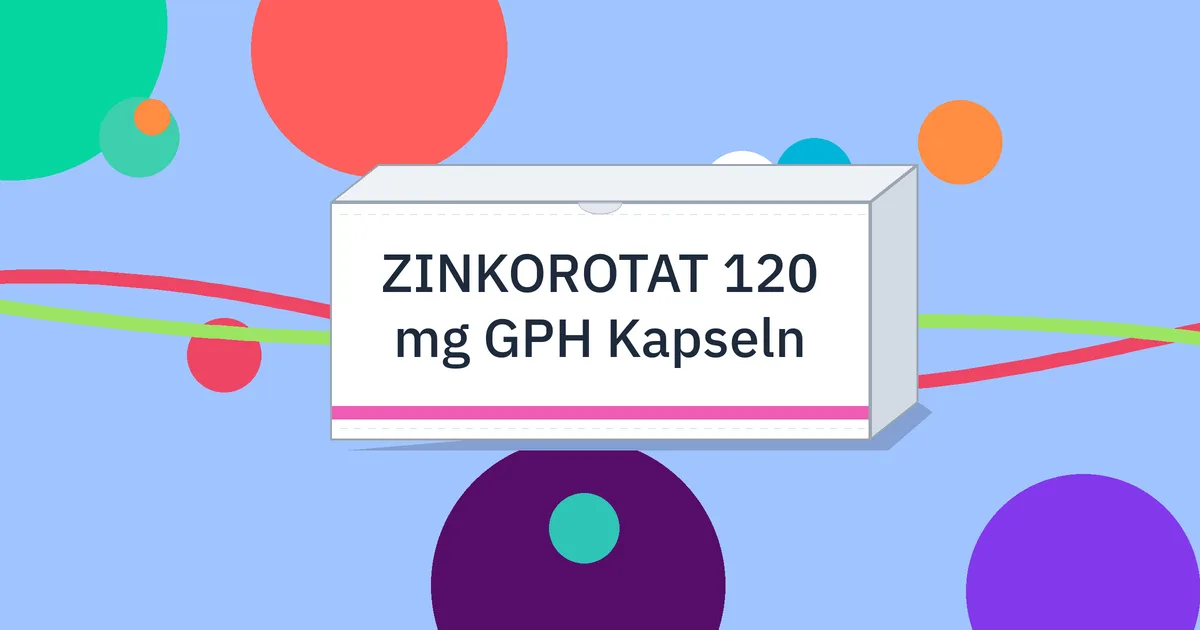 Symbolbild: Packung mit der Aufschrift ZINKOROTAT 120 mg GPH Kapseln (PZN 11075231) – Verfügbarkeit und Bezug in Apotheken in Frankfurt am Main